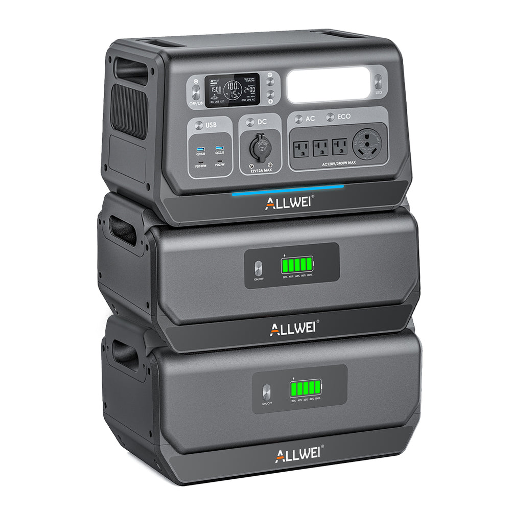 PPS2400 +2*B200 PRO - 2400W Power Station & 6kWh Capacity | ALLWEI