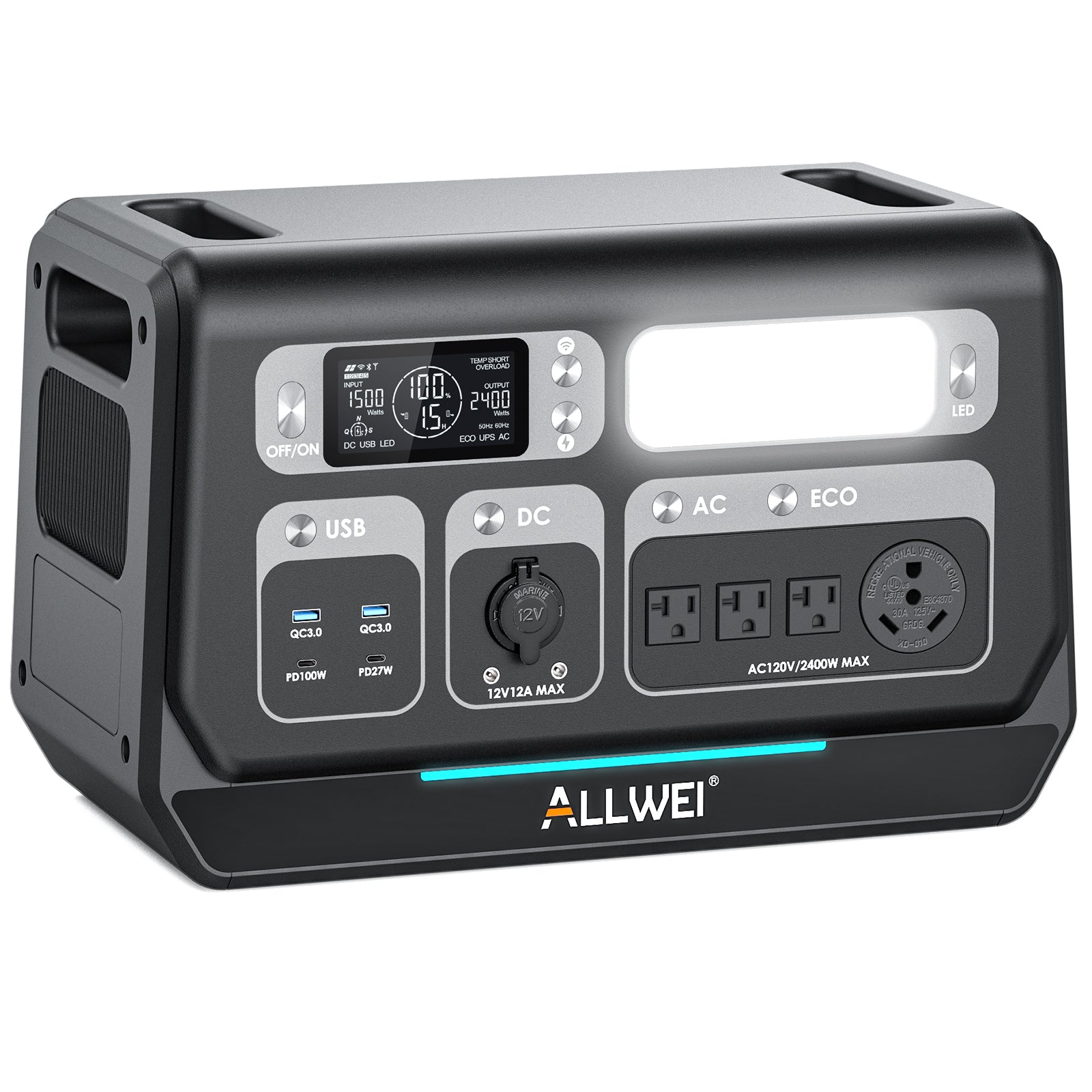PPS2400 - 2048Wh Power Station with Expandable Capacity | ALLWEI