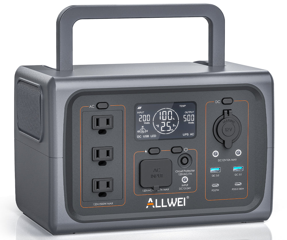 ALLWEI | Portable Power Station, Solar Generator Kit & Home Battery